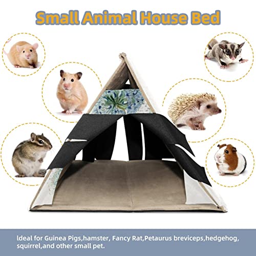 Y-DSIWX Guinea Pig House Bed, Rabbit Large Hideout, Small Animals Nest Hamster Cage Habitats Hand Drawn Dandelion Flower