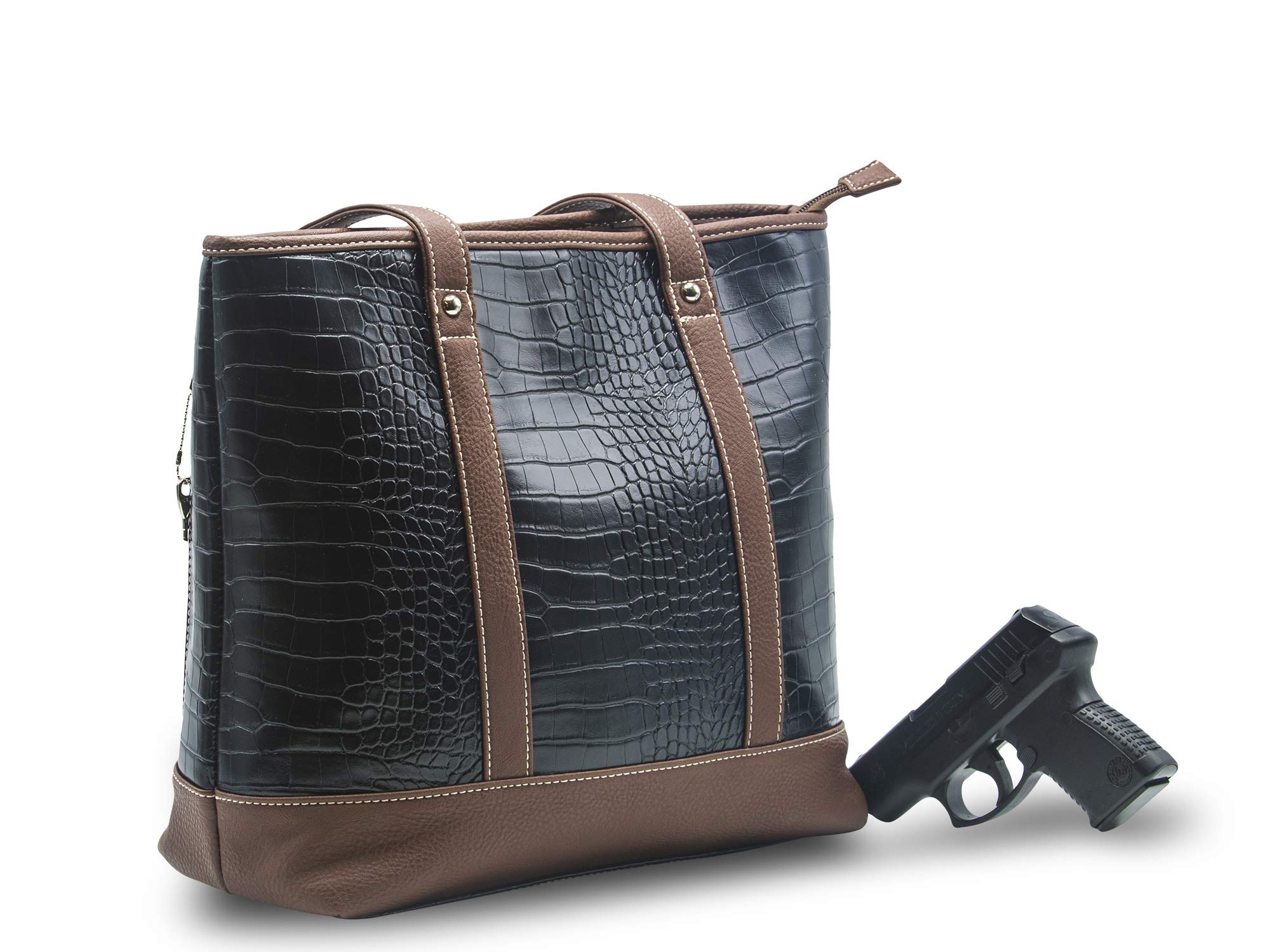 Goson Premium Crocodile Embossed PU Faux Leather Concealed Carry Purse Tote