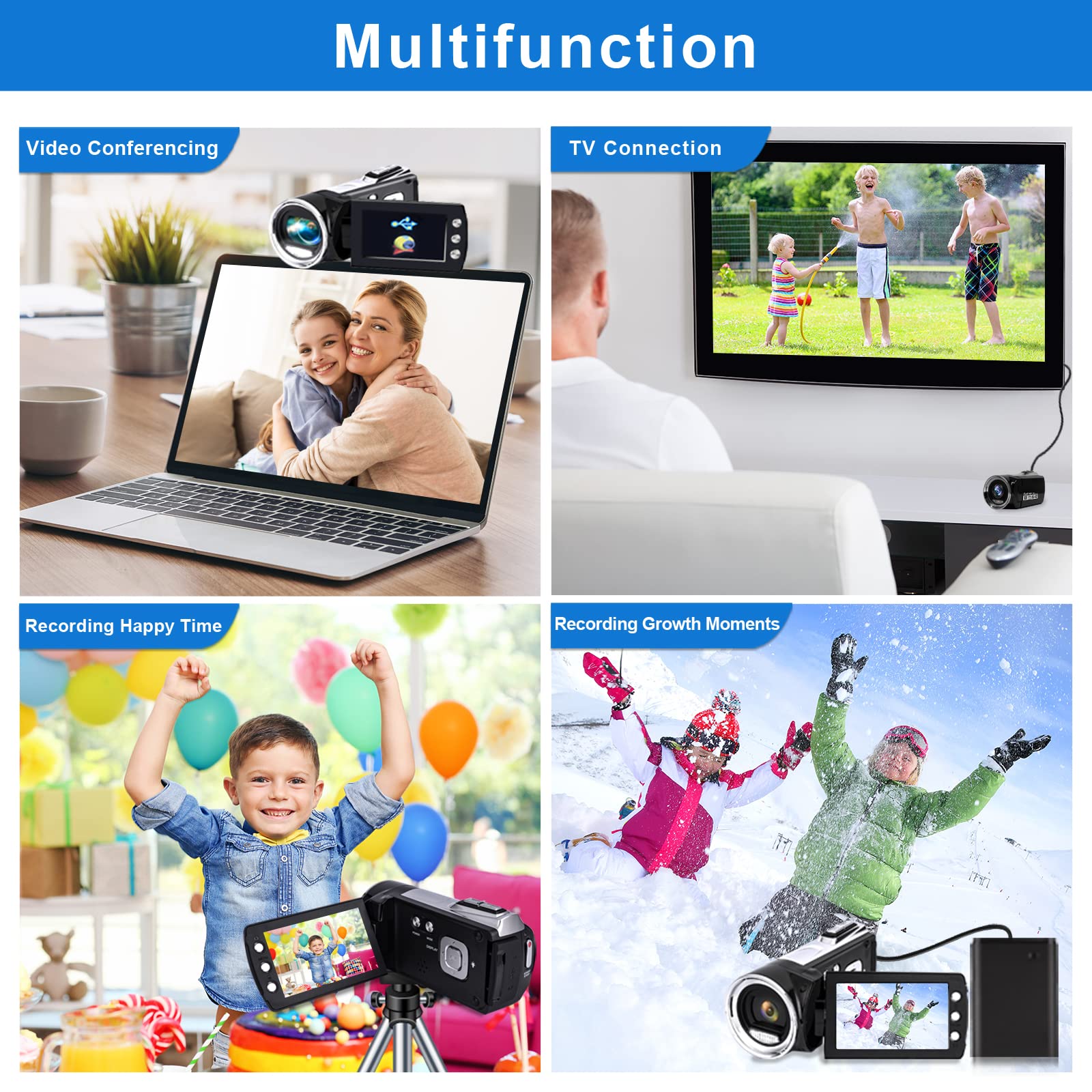 Heegomn Video Camera Camcorder 1080P 36MP Video Recorder Camera Vlogging Camera for YouTube TikTok Digital Camera Recorder Kids Camcorder with 2.8" LCD Screen,8X Digital Zoom for Teens Beginners