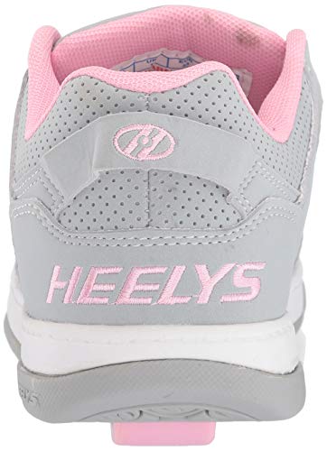 HEELYS Unisex-Child Voyager Tennis Shoe, Grey/Light Pink, 6 Big Kid