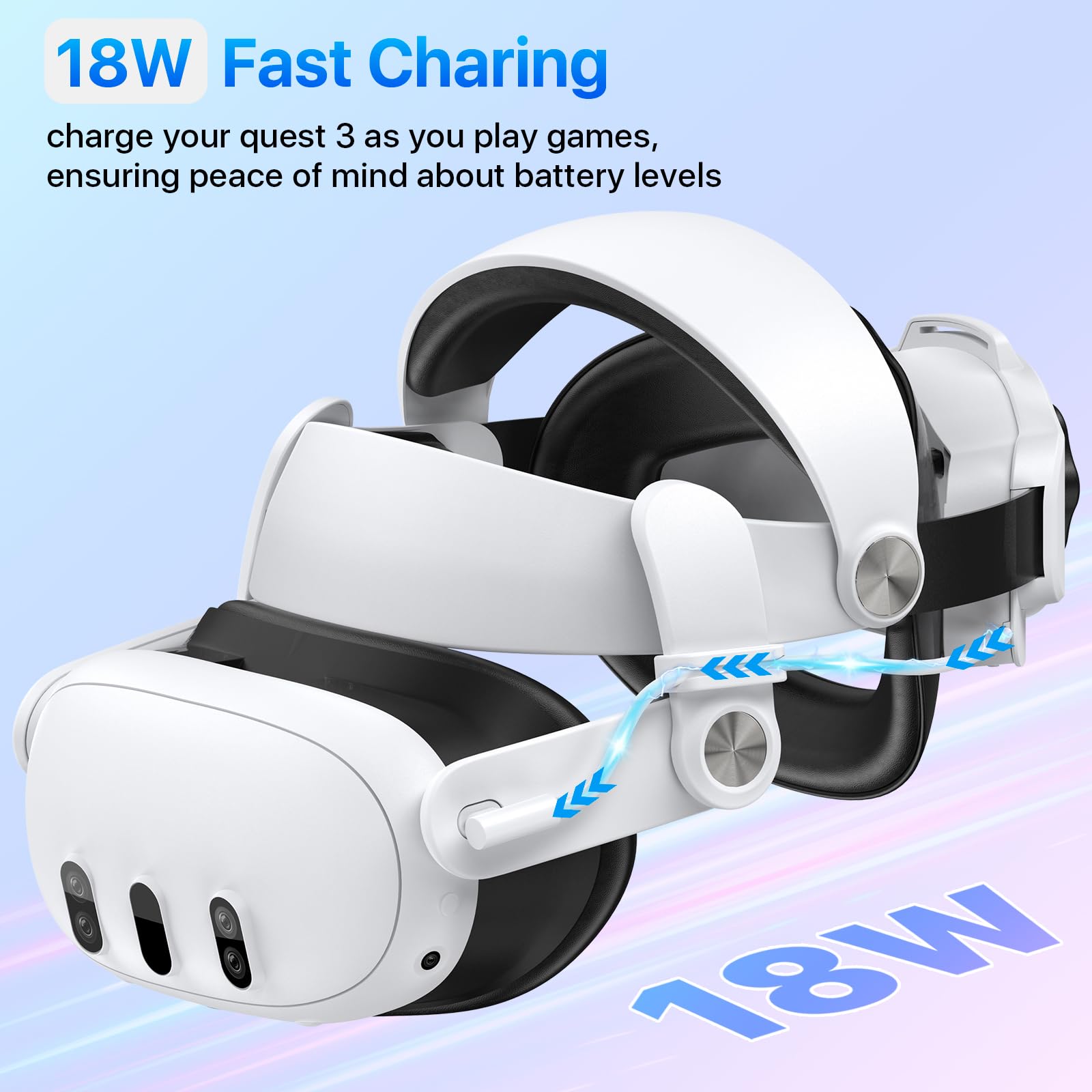 Head Strap Compatible with Oculus Quest 3, Replacement Adjustable Elite Strap for Meta/Quest 3 Accessories Enhanced Support and Comfort in VR Adjustable for Kids and Adults (Upgraded 2.0)