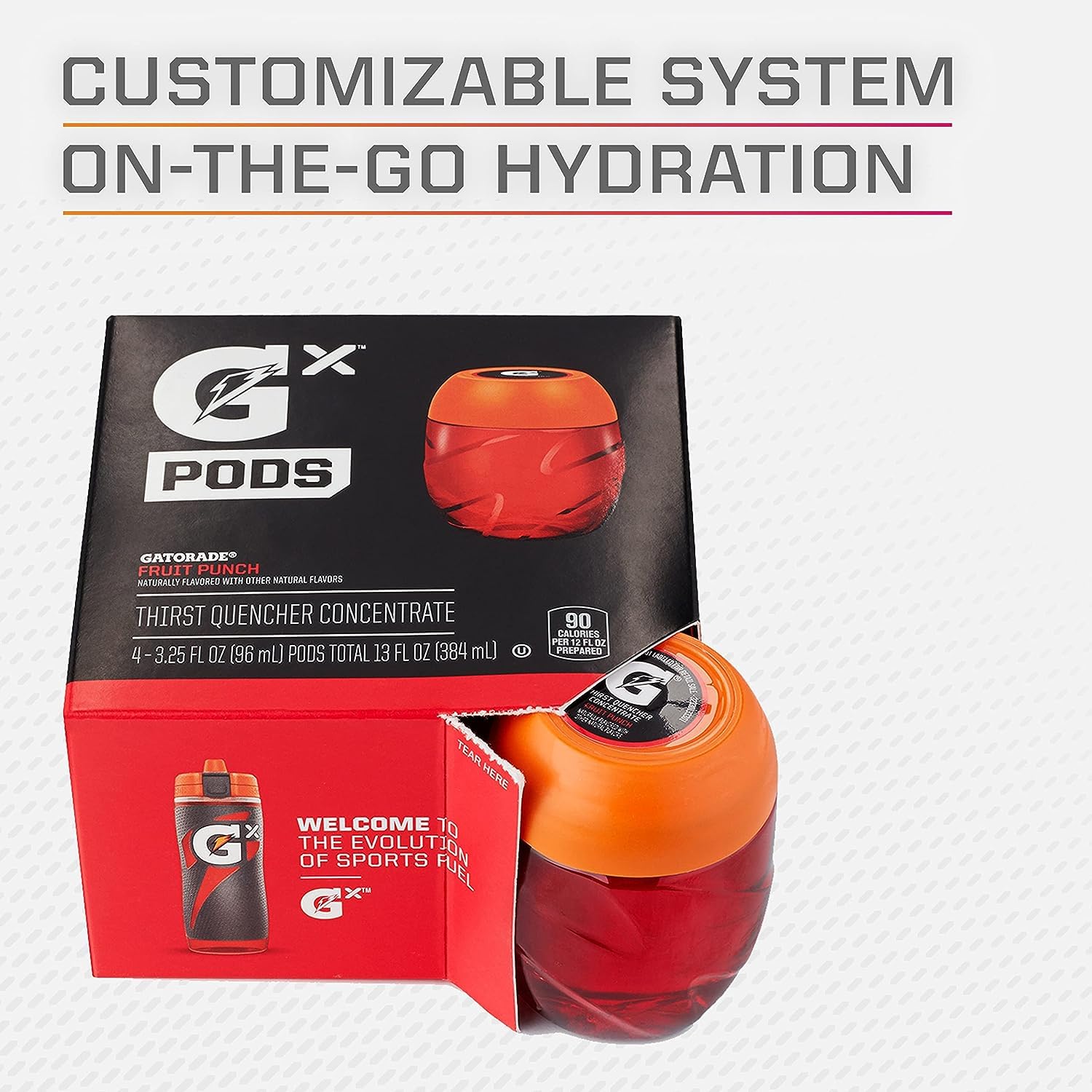 Gx Pods, Grape Zero, 4 Counts of Sugar-Free G Pods for Gx Water Bottle, Makes 30 Fl. Oz.