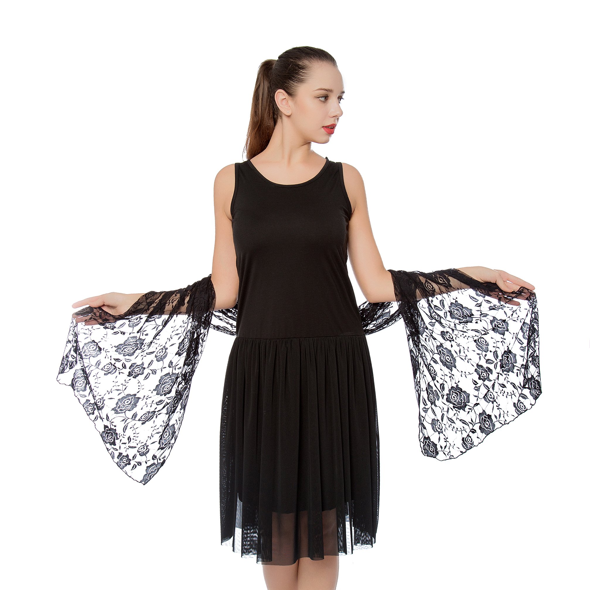Gzcvba Women’s Soft Rose Lace Shawls and Wraps for Formal Evening Party Dress,Bride Bridesmaid Shawl for wedding (Black)