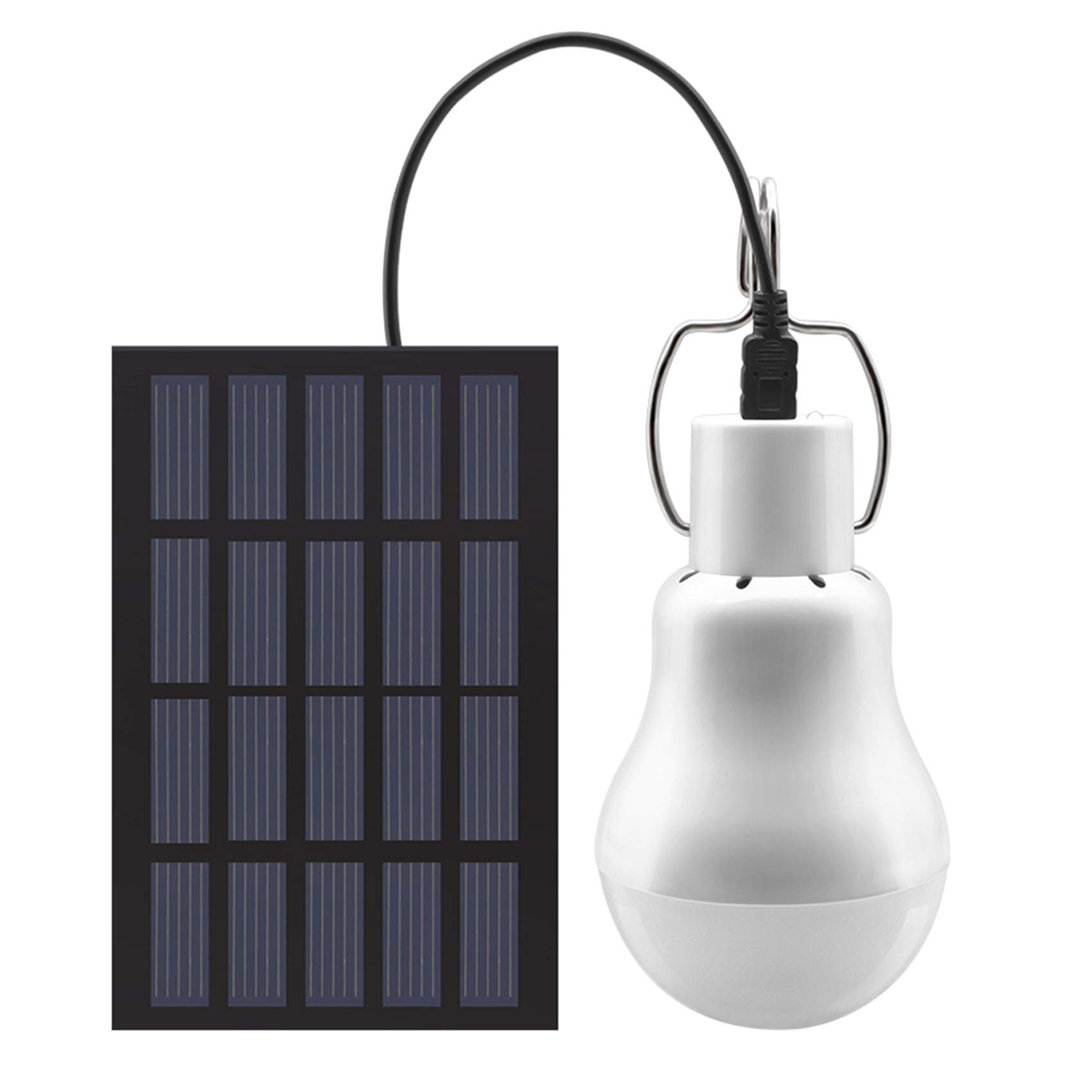 GreeSuit Solar Powered Shed Led Light Bulb Portable USB Charge Lantern Lamp Spotlight Indoor Office Kitchen Reading with Solar Panel for Outdoor Hiking Camping Tent Fishing Lighting