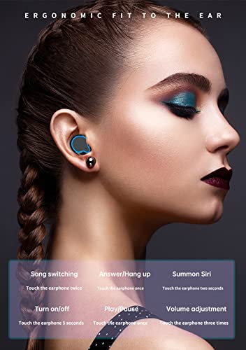 TWS Bluetooth Headphones,HD Stereo Noise Cancelling Wireless Earphones,Bluetooth 5.1 Earbuds 180H Playtime Wireless Charging Case & Power Display,in-Ear TWS Headphone for iPhone and Android Phones