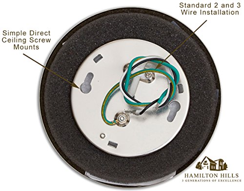Hamilton Hills Thin Round 5.5 inch Brushed Nickel Disc LED Ceiling Light Fixture | 3000K Bright White Thinnest Dimmable Flush Mount Ceiling Light | Overhead Direct Wire Lights for Kitchen & Bedroom