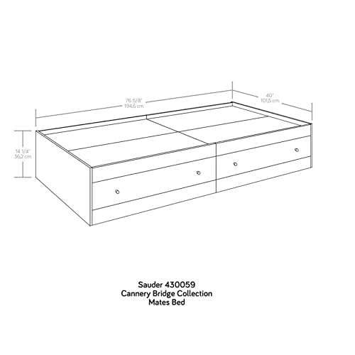 Sauder Cannery Bridge Twin Mate's Bed in Sindoori Mango, Sindoori Mango Finish