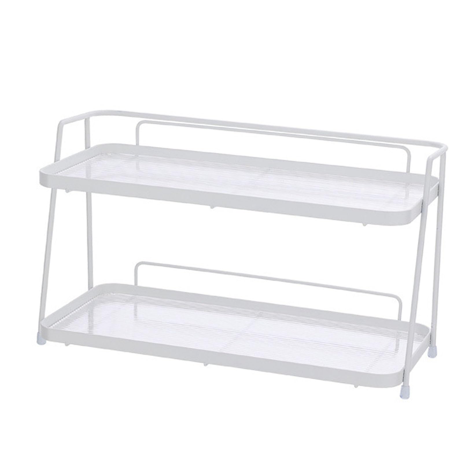 YYEFNMAZ Counter Standing Rack Cosmetic Organizer Holder 2 Tier Shelf Storage Organization Sturdy Bathroom Organizer Space Saver (White)