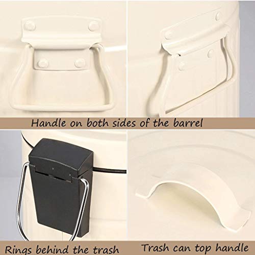 TKFDC Stainless Steel Kitchen Trash Can with Oval Design and Step Pedal |Storage with Removable Plastic Trash Bin Liner, (Color : D)