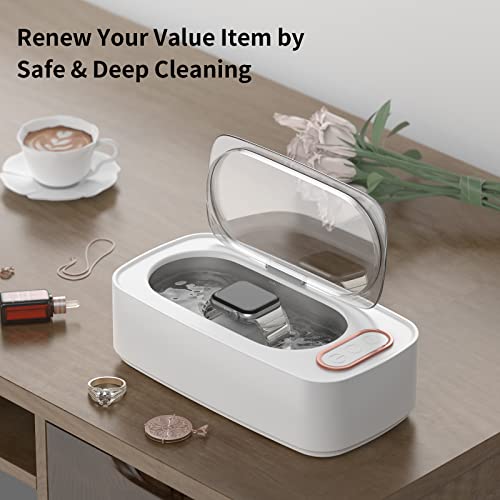 Ultrasonic Jewelry Cleaner, Professional Glasses Cleaning Machine 47kHz Ultrasonic Cleaner for Jewelry, Diamond Ring, Earring, Watches, Eyeglasses, Braces,ect