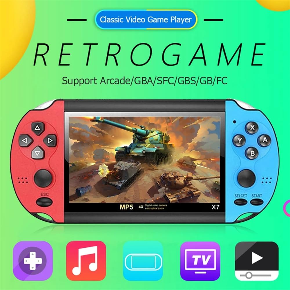 Handheld Game Console, Retro Game Console Built-in 10000+ Classic Games, 4.1-inch TFT LCD Screen, 10 Emulators, Handheld Emulator Console Support TV Output Video Music eBook