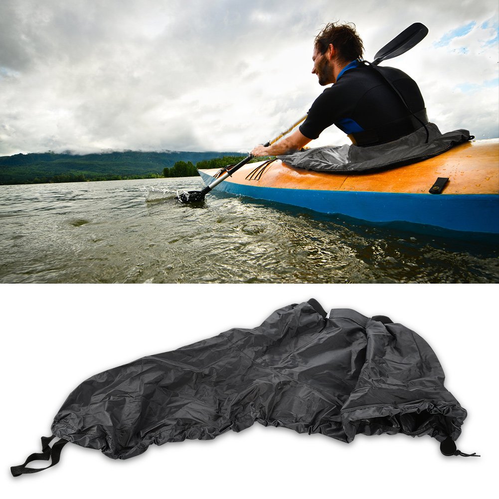 GOTOTOP Kayak Spray Deck Kayak Spray Skirt,Universal Adjustable Nylon Kayak Spray Skirt Waterproof Cover Water Sports Accessory (Gray)