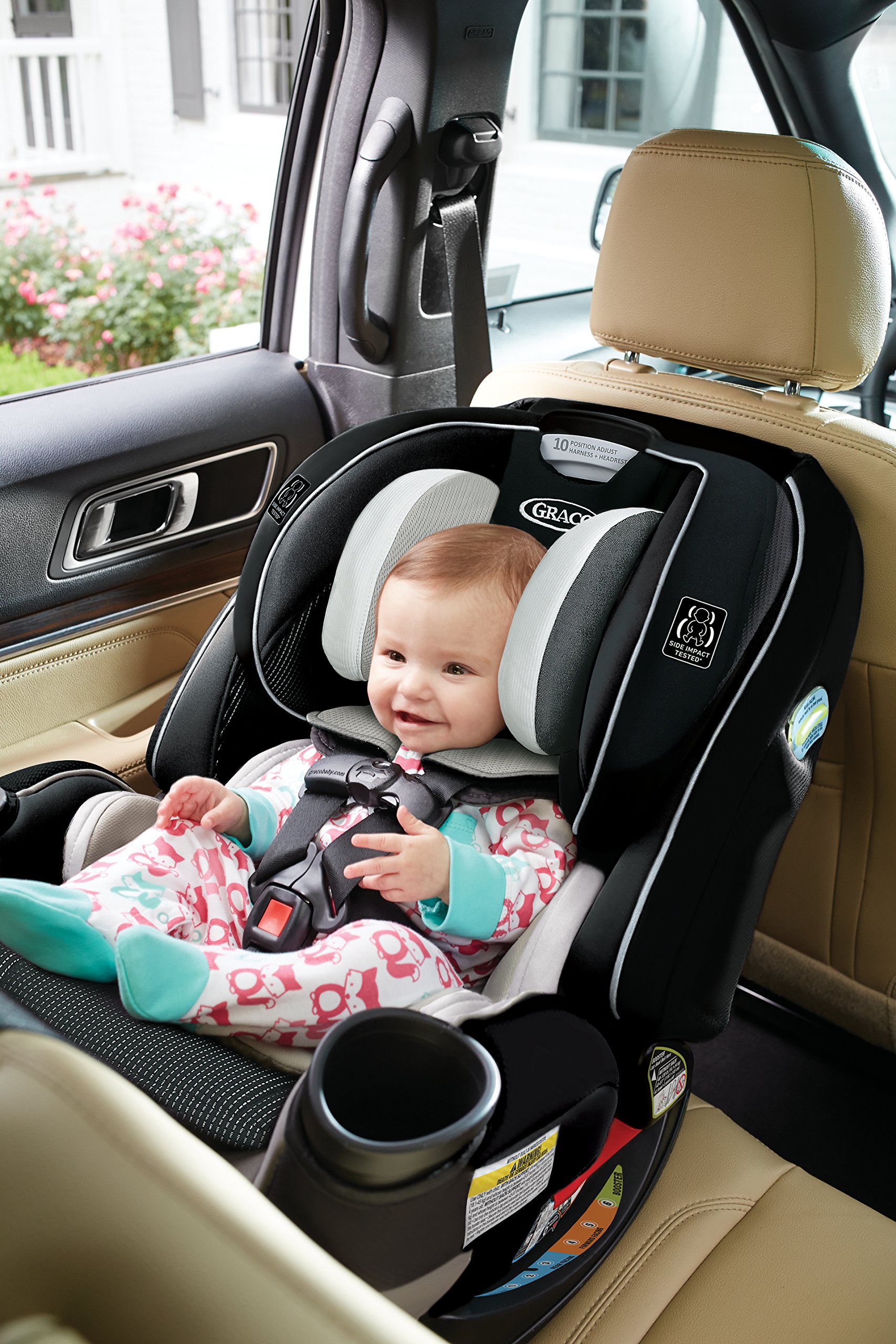 Graco 4Ever Extend2Fit 4 in 1 Car Seat | Ride Rear Facing Longer with Extend2Fit, Clove, 1 Count (Pack of 1)