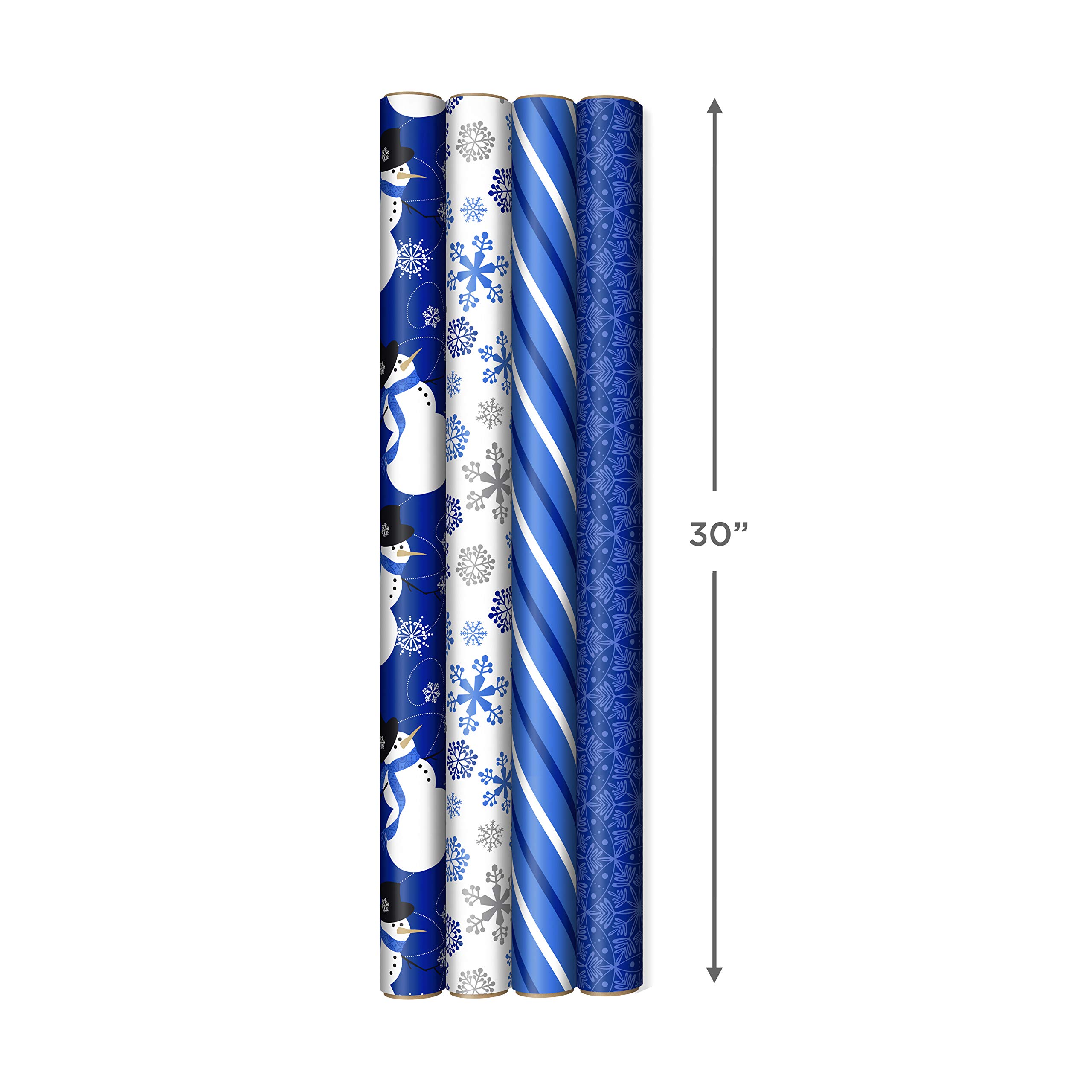 Hallmark Image Arts Christmas Wrapping Paper with Cut Lines on Reverse, Festive Fun (Pack of 4, 120 sq. ft. ttl)