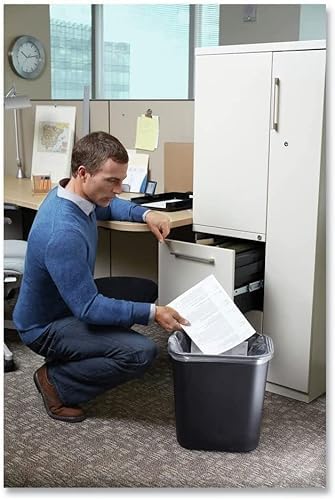 Trash Can/Open Top 7-Gallon Recycle Bins for Kitchen-Garbage,Dorm Trash Can Bins Fits Under Desk and Small Narrow Spaces in Kitchen Home Office and Dorm Easy to Clean Black (6 L)