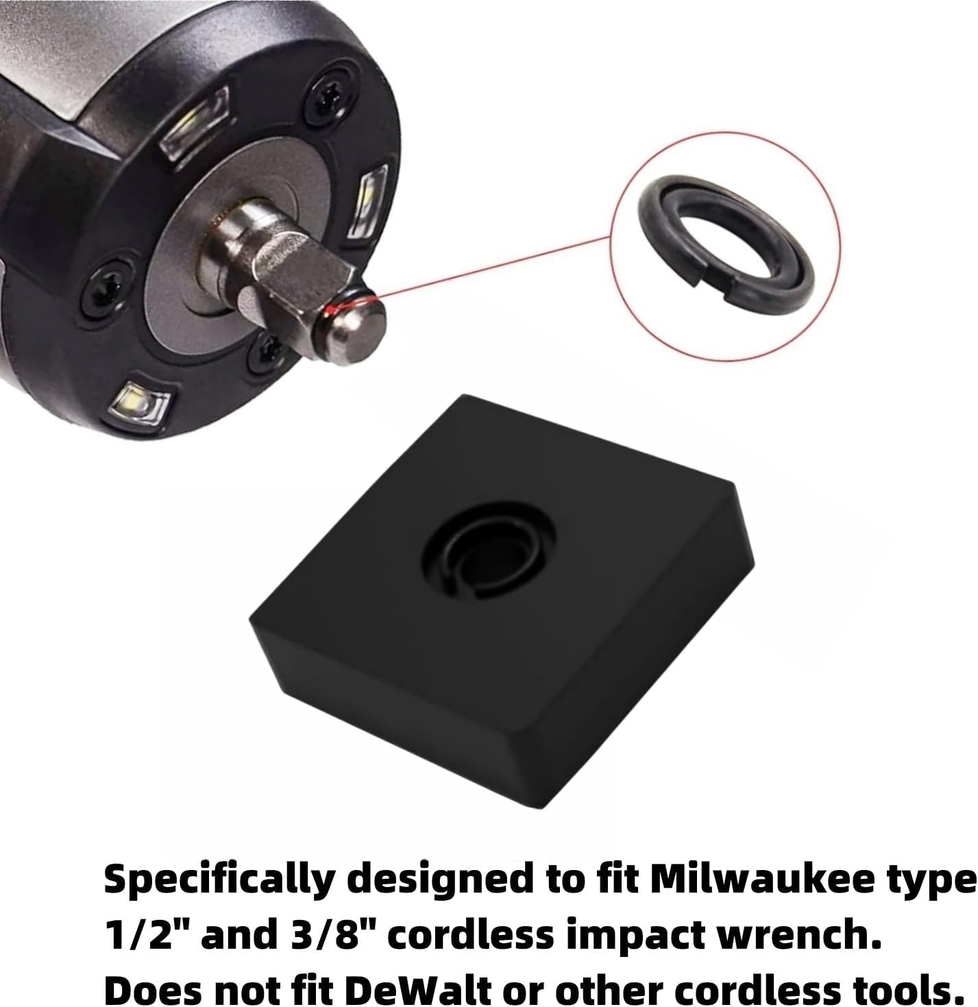 QMTCYXGS ( 12+12 Sets 1/2β & 3/8" Impact Retaining Ring Clip Friction Ring Hog Ring with O-Ring for Milwaukee Electric Pneumatic Type Impact Wrench, Includes Install Tool
