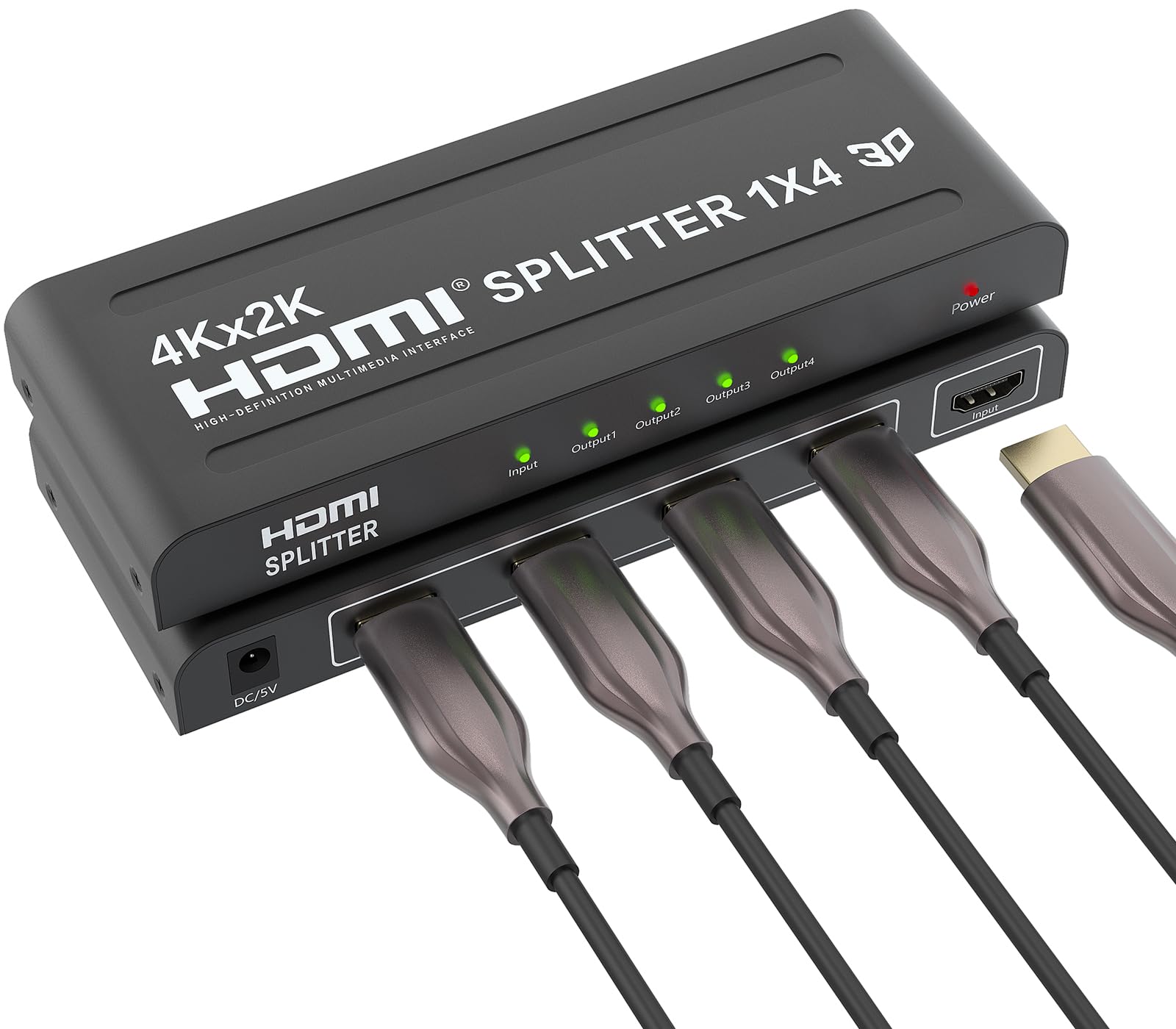 HDMI Splitter 1 Into 8 Out with HDMI Splitter 1 Into 4 Out, Splitter for Multi-Display, 8-Port/4-Port Flexibility. Supports 4K Ultra HD and 3D Technology, Suitable for Many Occasions.