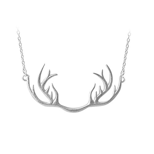 Helen de Lete Innovative Deer Horn Antler Sterling Silver Collar Necklace