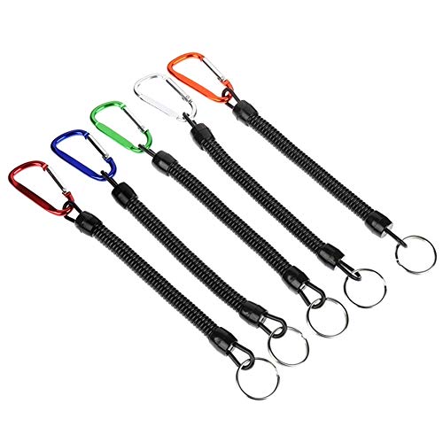 HaHawaii Fishing Lanyard, 2Pcs Retractable Fly Fishing Lanyard Buckle Cord Rope Fish Tackle Accessory - White