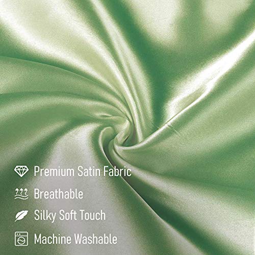 Tyfitb Satin Pillowcase for Hair and Skin, Sage Pillowcases Set of 2, Cooling Pillow Cases Queen Size(20×30 Inches), Soft Luxury Satin Pillowcase with Envelope Closure