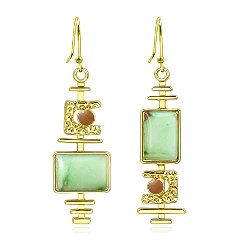 JA.S.JR 14K Gold Plated Designed Dangle Earrings Gold Earrings for Women