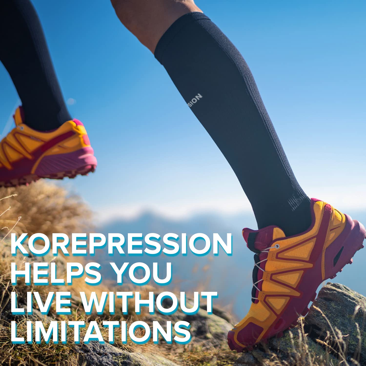 KorePression Compression Socks - (L/XL Size) 20-30 mmHg Compression Socks for Women and Men | Women and Mens Compression Socks Relieve Pain & Swelling | Compression Socks for Nurses and Athletes
