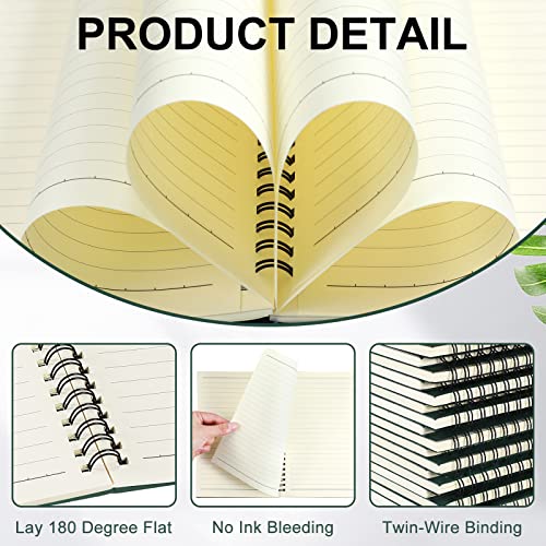 Yahenda Spiral Notebook College Ruled Journals Notebooks Lined 8.3 x 5.5 Inch Note Books Bulk A5 Writing Notebooks Thick Paper Notebook for Office Business School Supplies (Dark Green,18 Pcs)