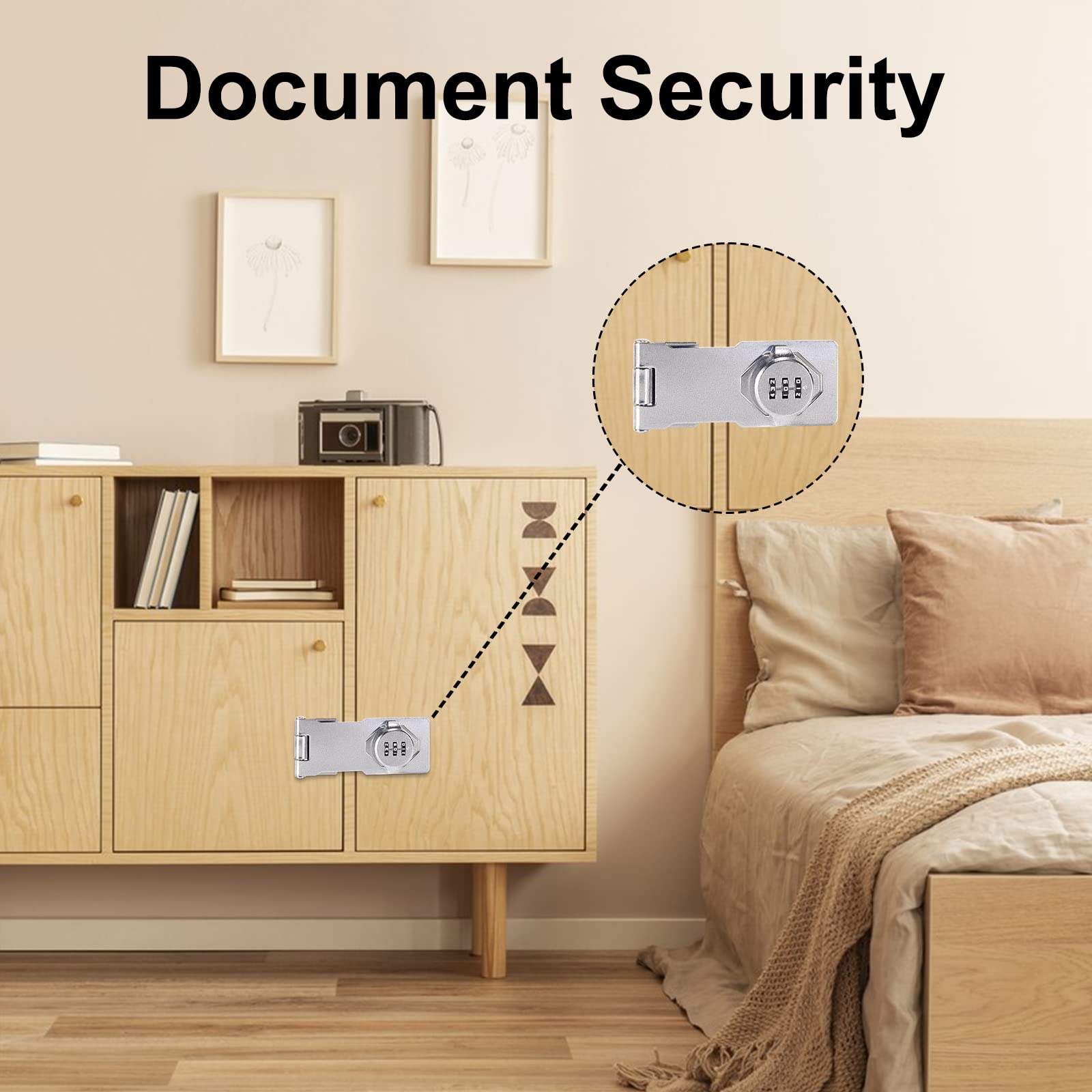 Household Cabinet Password Locks, Cabinet Door Combination Lock with 7 Screws and Viscose, for Cabinet, Mailbox, Pet Doors, Office File Cabinet Lock (Black)