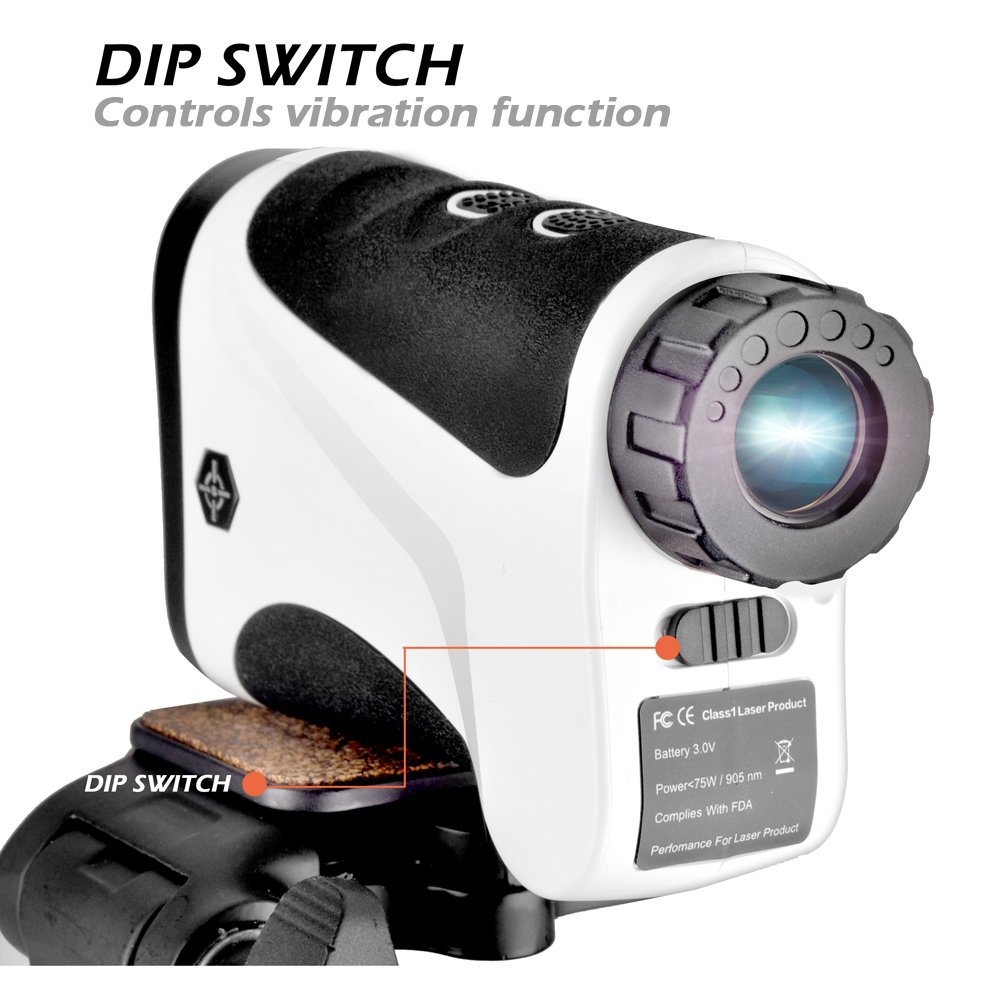 Gosky Golf Rangefinder - Laser Range Finder with Ranging, Scan, Flagpole Lock, and Speed Function - Free Battery (LE600G, 650yd/600m)