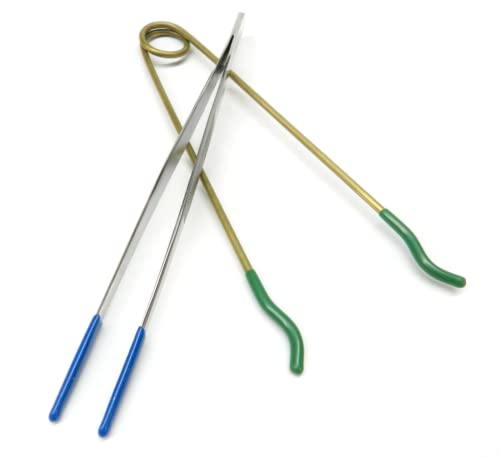 Set of 2 Steam Tweezers Ultrasonic Set Rubber Tips 8" Long and Inside Ring Holder for Steam and Ultrasonic Cleaning Jewelry Tool Tips Coating for Securely Holding to Not Mar Scratch the Article By JTS
