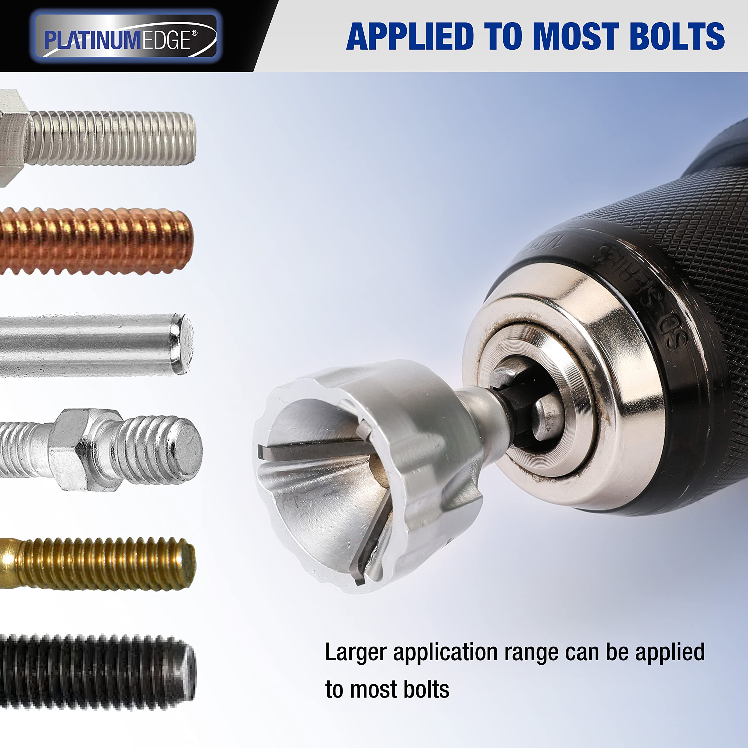 PLATINUMEDGE Deburring External Chamfer Tool, YG8 Carbide Blade, Deburring Drill Bit, Remove Burr Tools, Quick Release 1/4inch Hex Shank, Repairing Damaged Bolts, Fits for 1/8β-3/4β (3mm-19mm)