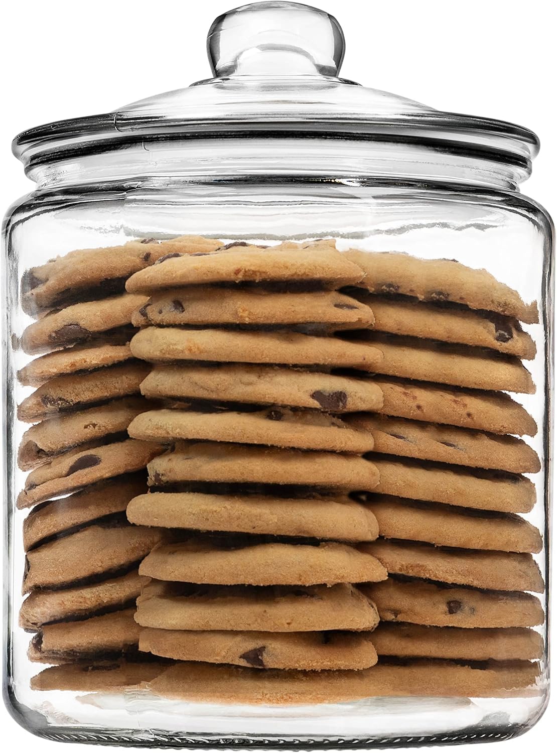 Set of 2, 1 Gallon Glass Cookie Jar, Large Glass Jars with Airtight Lids, Clear Storage Container for Keep Fresh, Kitchen Food Organization Canisters for Candy, Flour, Sugar, Coffee