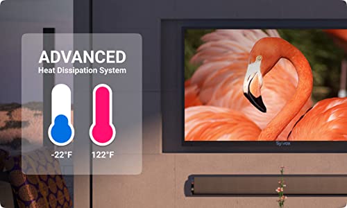 SYLVOX Outdoor TV with Wall Mount, 55 inch Waterproof 4K Smart TV, Outdoor Television Support Bluetooth WiFi for Full Sunshine Areas 2000nits (Pool Series)