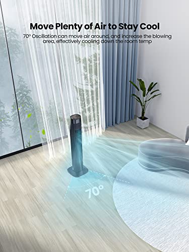 Uthfy Tower Fan for Bedroom, Quiet Oscillating Fan for Indoors with 7.5H Timer, 3 Speeds 3 Modes, Portable Standing Bladeless Fan that Blow Cold Air, for Office, Room, Living Room, 32 Inch