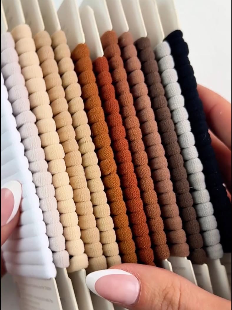 Heliums Seamless Hair Ties - Sandy Blonde - Skinny 6mm No Damage Ponytail Holders, 1.75 Inch, Medium Hold for Thin to Normal Hair - 18 Pack