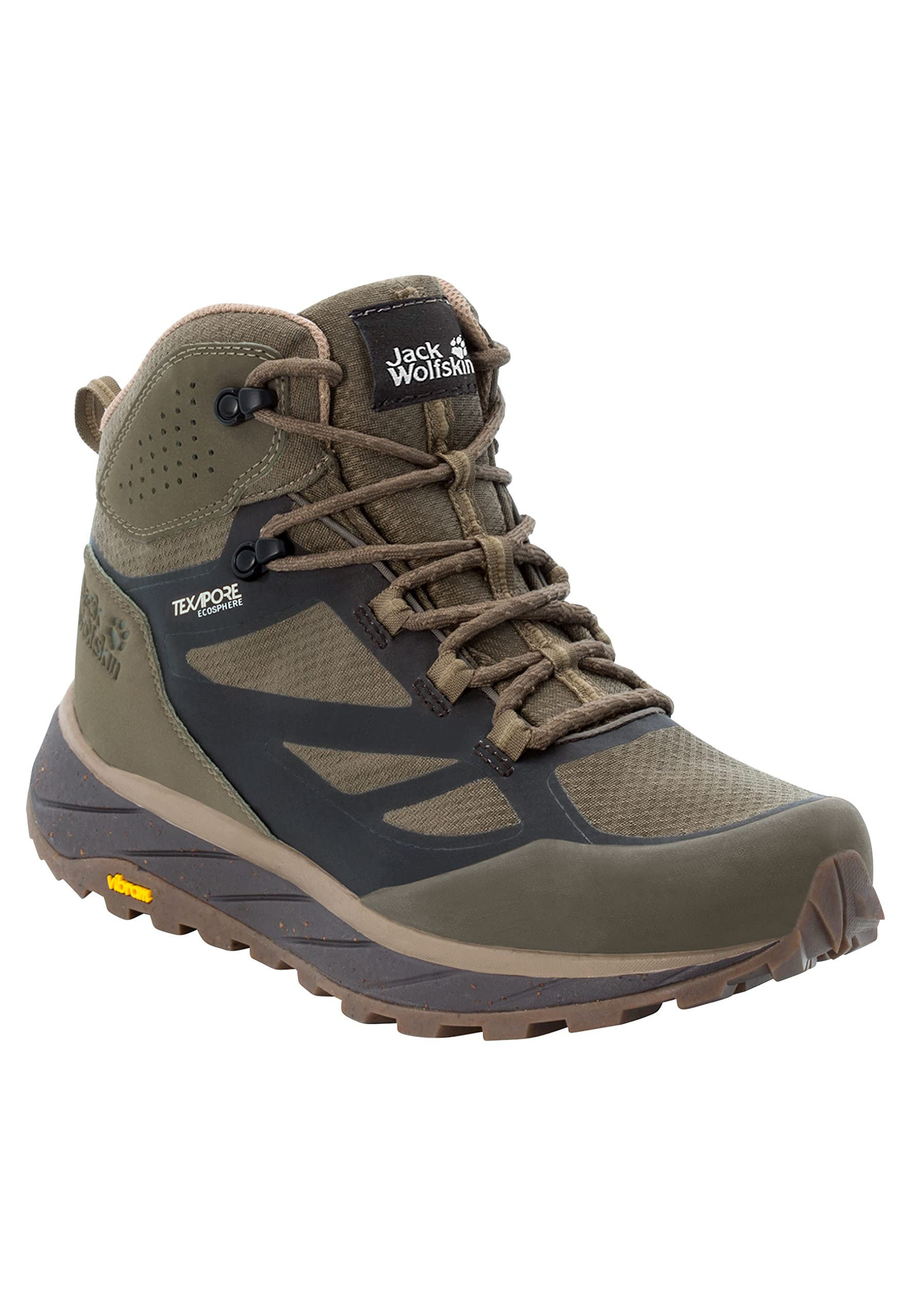 Jack Wolfskin Men's TERRAVENTURE Texapore MID M Hiking Shoe, Brown/Beige, 11.5