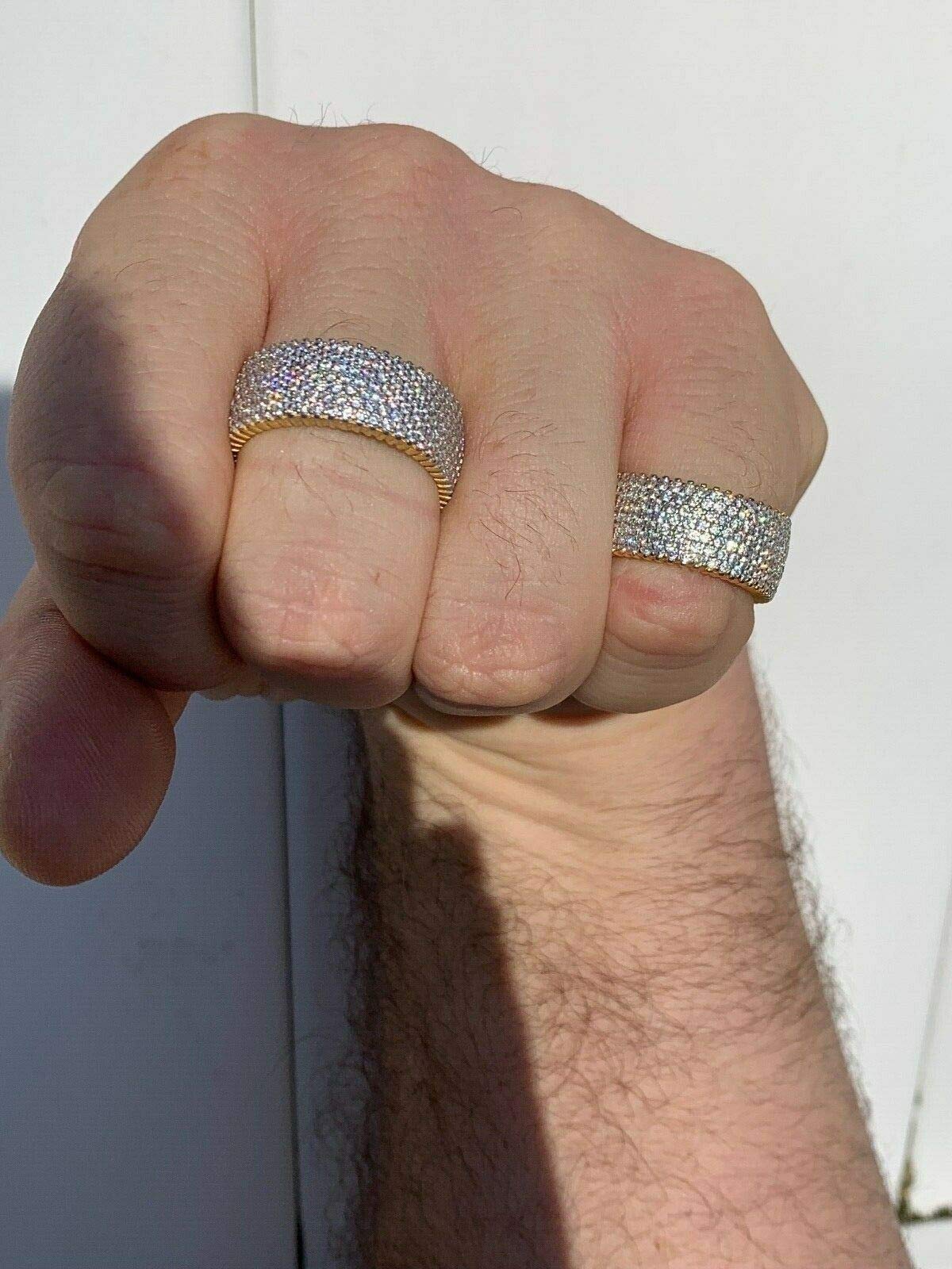 HarlemBling Real Solid 925 Silver His Or Hers Baguette Tennis Ring - Wedding Band Or Pinky Ring Looks Nice On Anyone - Iced Out Eternity (9)