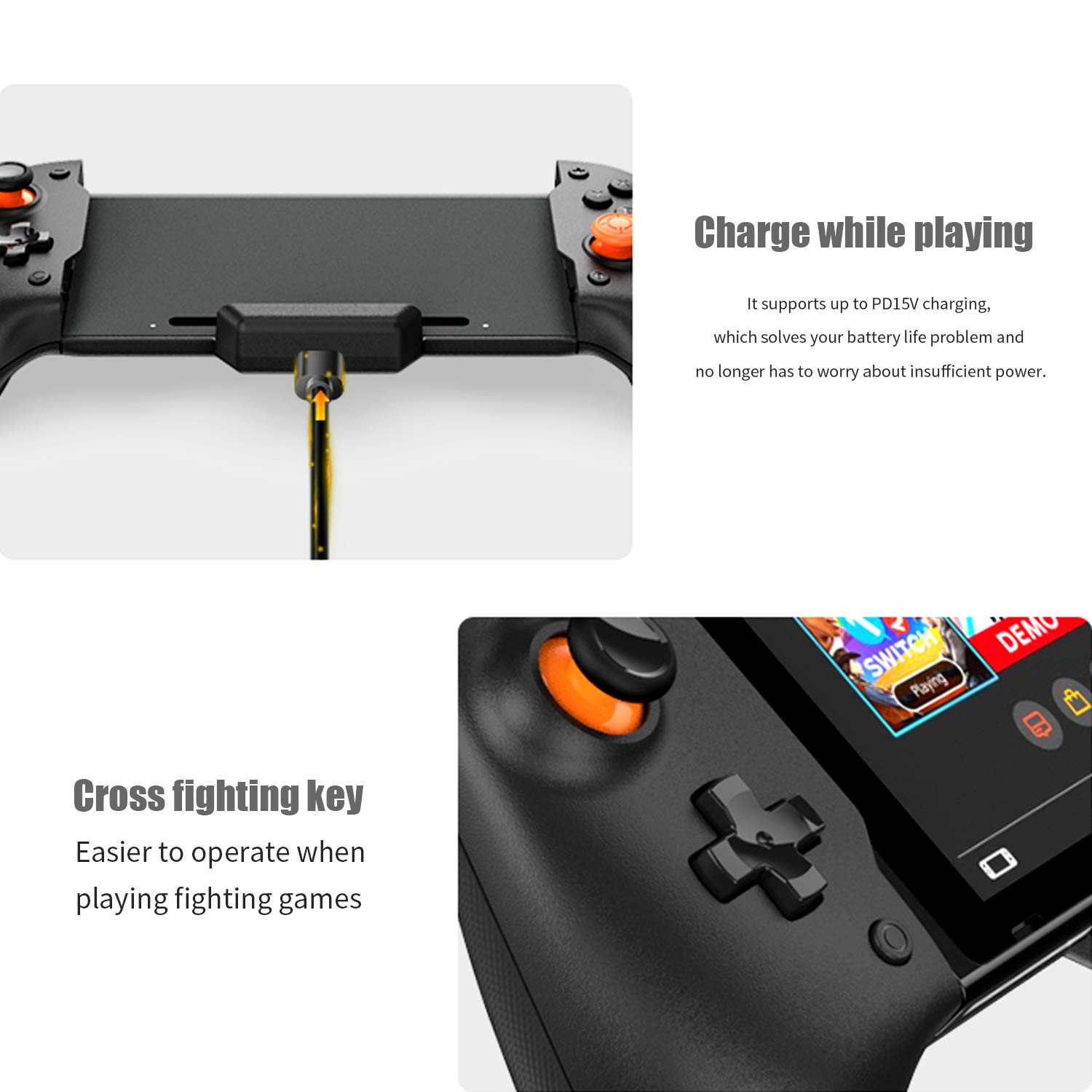 HEATFUN Wireless Controller Compatible with Nintendo Switch, Large Controller for Nintendo Switch with Precise Rocker, Dual Motor Shock Feedback and Screenshot