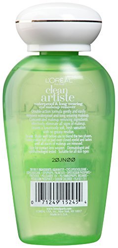 L'Oreal Paris Clean Artiste - Eye Makeup Remover - Waterproof & Long Wearing - Net Wt. 4.0 FL OZ (118 mL) Per Bottle - Pack of 2 Bottles