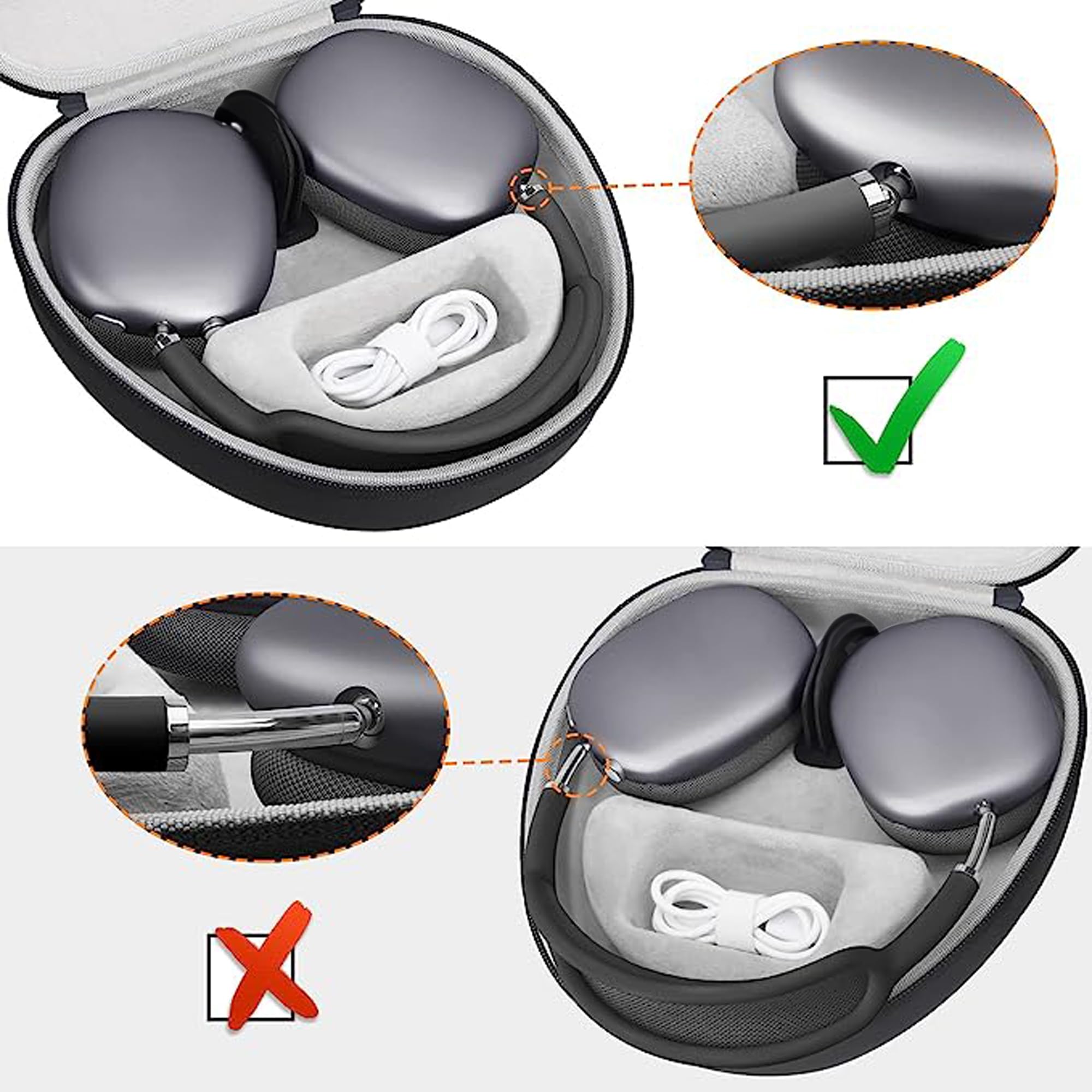 Hard Case for New AirPods Max, Travel Carrying Headphone Case with Funny Print Music Earpad Cover Protective Portable Storage Bag Gift APM2