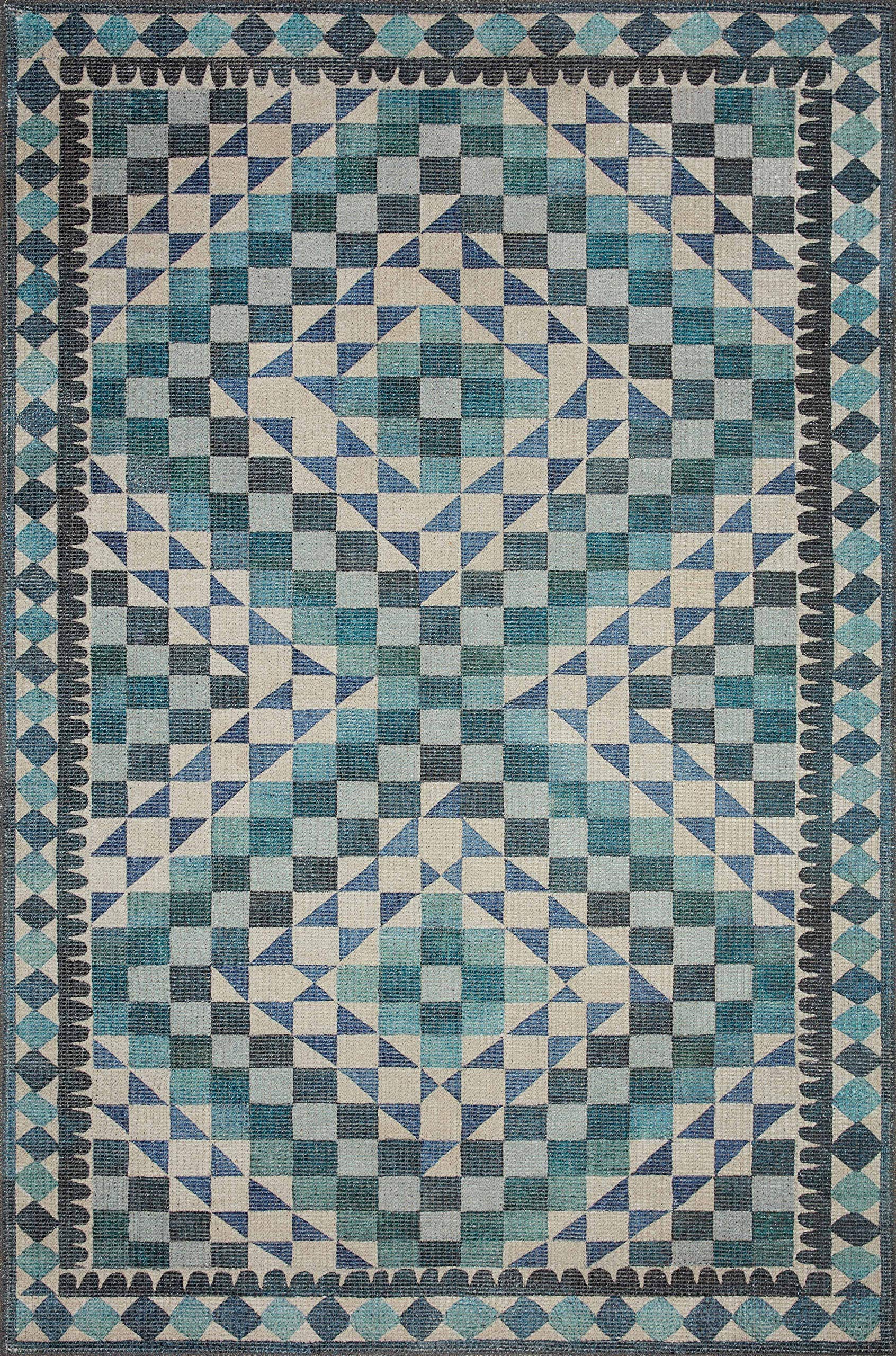 Justina Blakeney x Loloi Malik Collection MAL-05 Graphite / Fiesta 18" x 18" Sample Rug