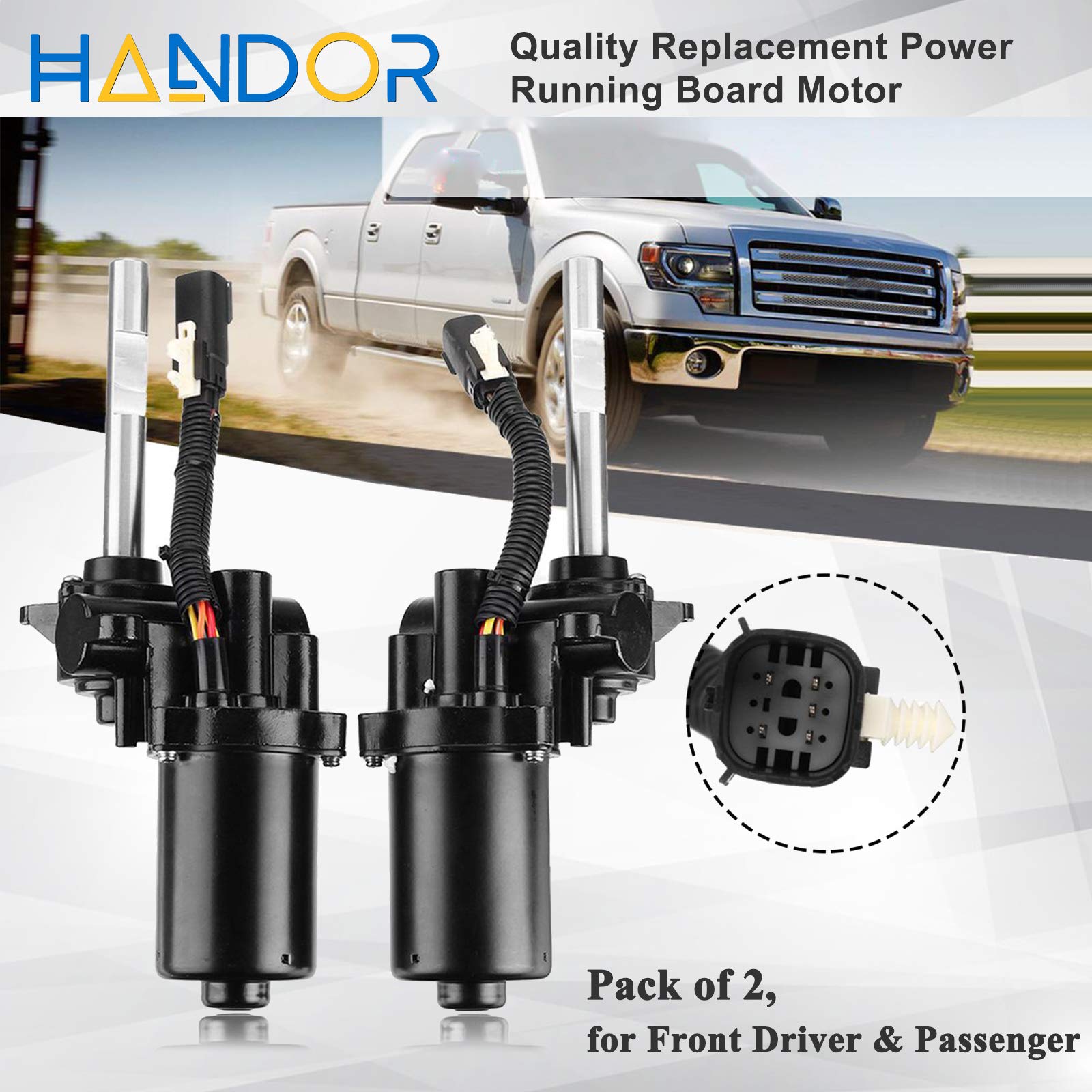 Handor Pair Front & Left Driver Power Running Board Motor Compatible with Fo-rd F150 2007-2014 Replacement# AL3Z16A506A AL3Z16A507A