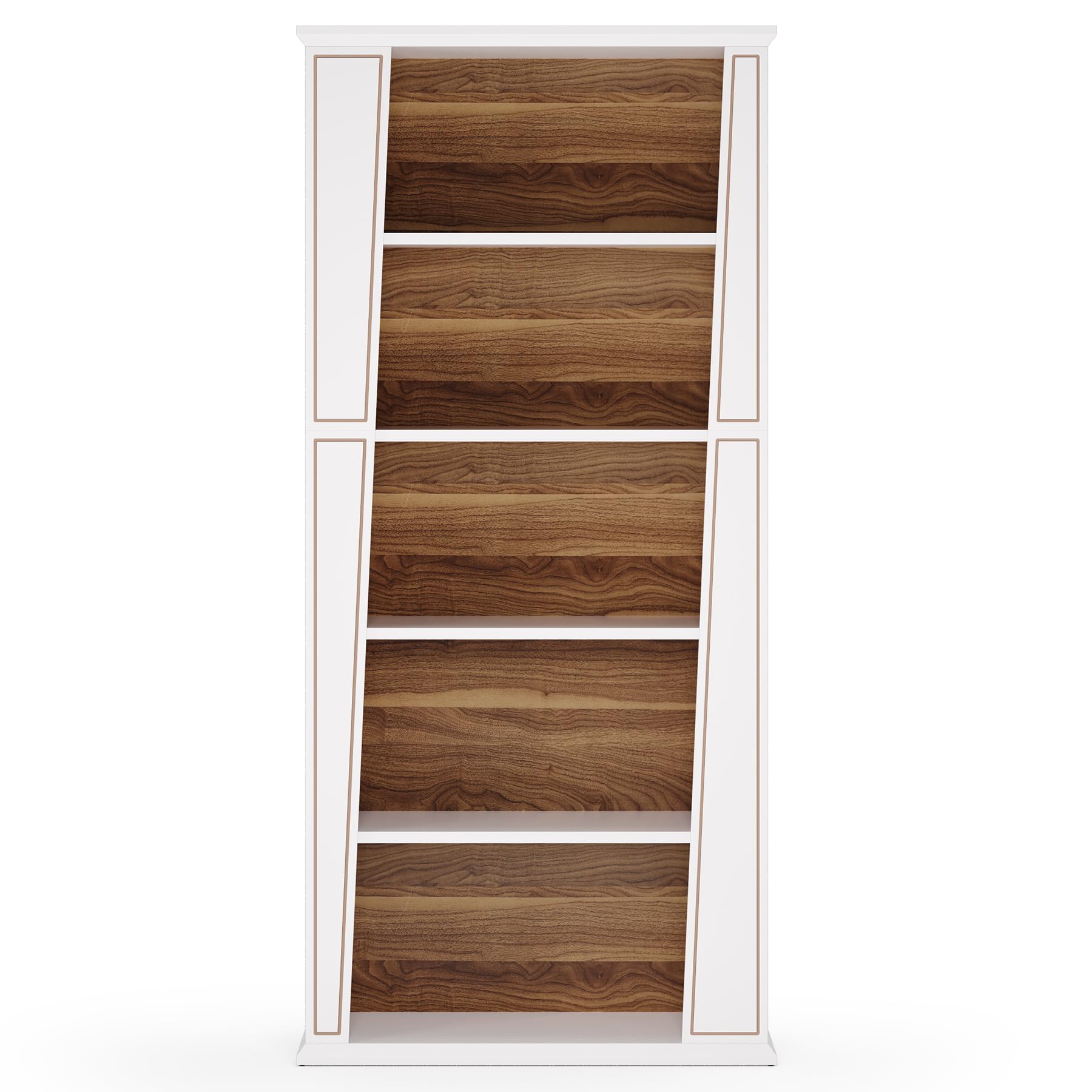 Tribesigns 70.9" Tall White Bookcase, 5-Tier Wood Bookshelf with Storage Shelves, Modern Free-Standing Library Book Shelving Unit for Living Room, Home Office (1)