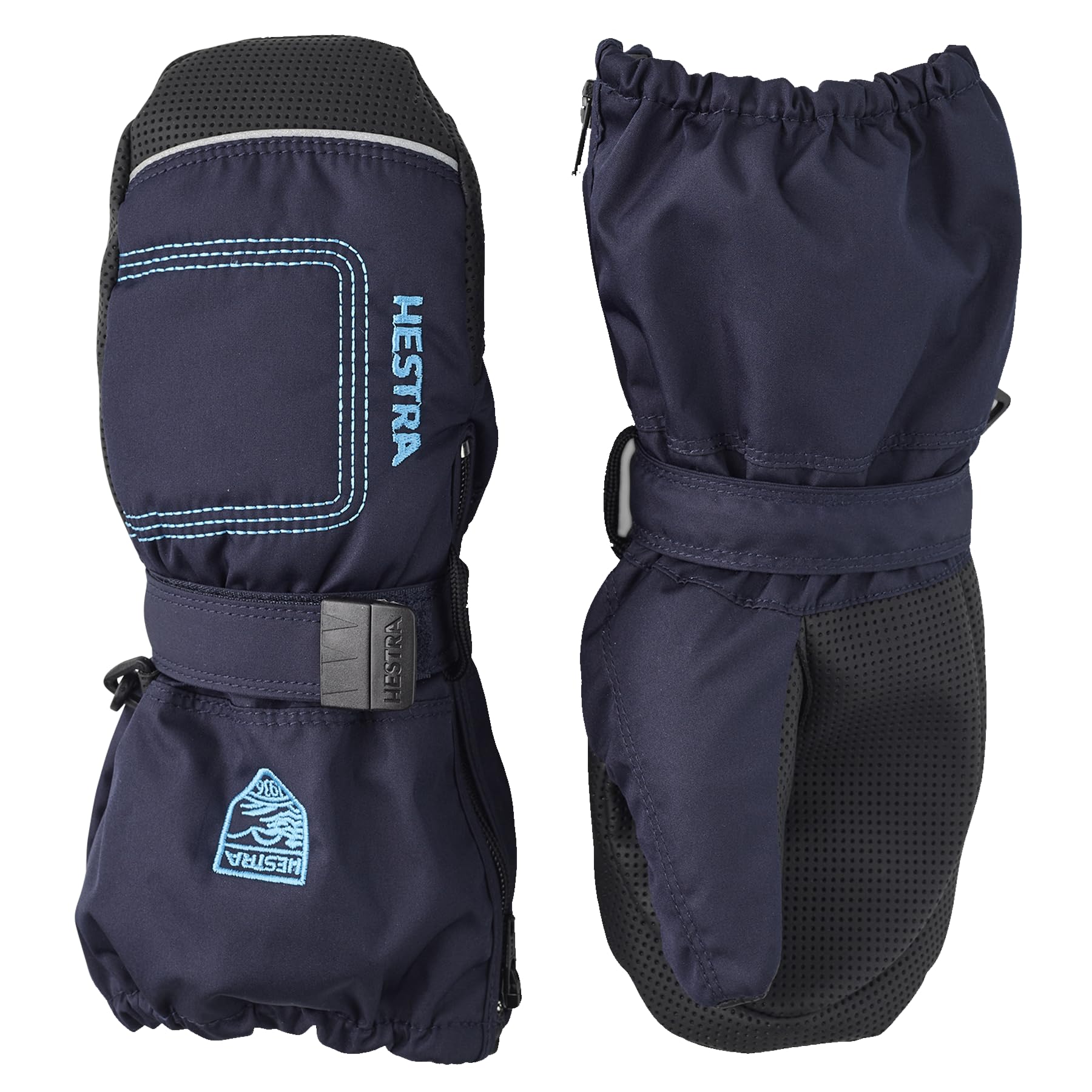 Hestra Baby Zip Long Mitt (Child 1-9yrs) | Waterproof, Insulated Mittens for Toddlers & Kids for Winter & Playing in The Snow - Dark Navy - 4