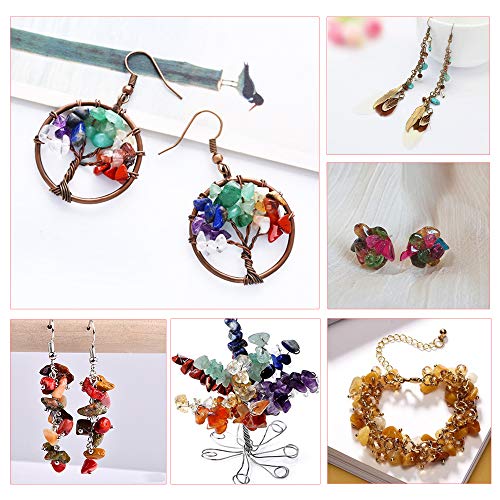 Yholin Crystals Beads for Jewelry Making Supplies Kit, Gemstone Crystal Stone Chip Beads with Spacer Stone Beads Pliers Jump Rings Elastic String for DIY Necklace Bracelet Earring Jewelry Making