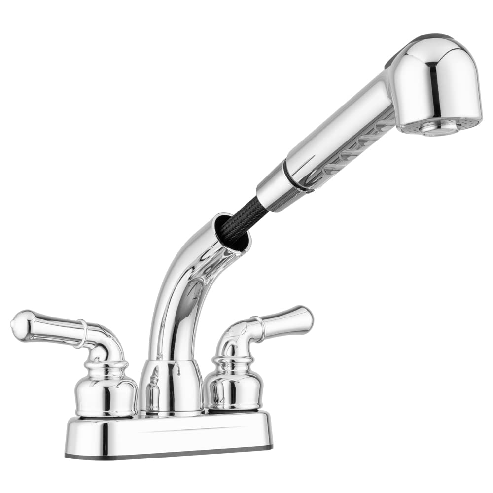Pacific Bay - Lynden Pull-Out Utility Laundry Sink Faucet - Residential Grade Sink Faucet for Indoor/Outdoor Use - Metallic Chrome Plating Over ABS Plastic β Latest Model