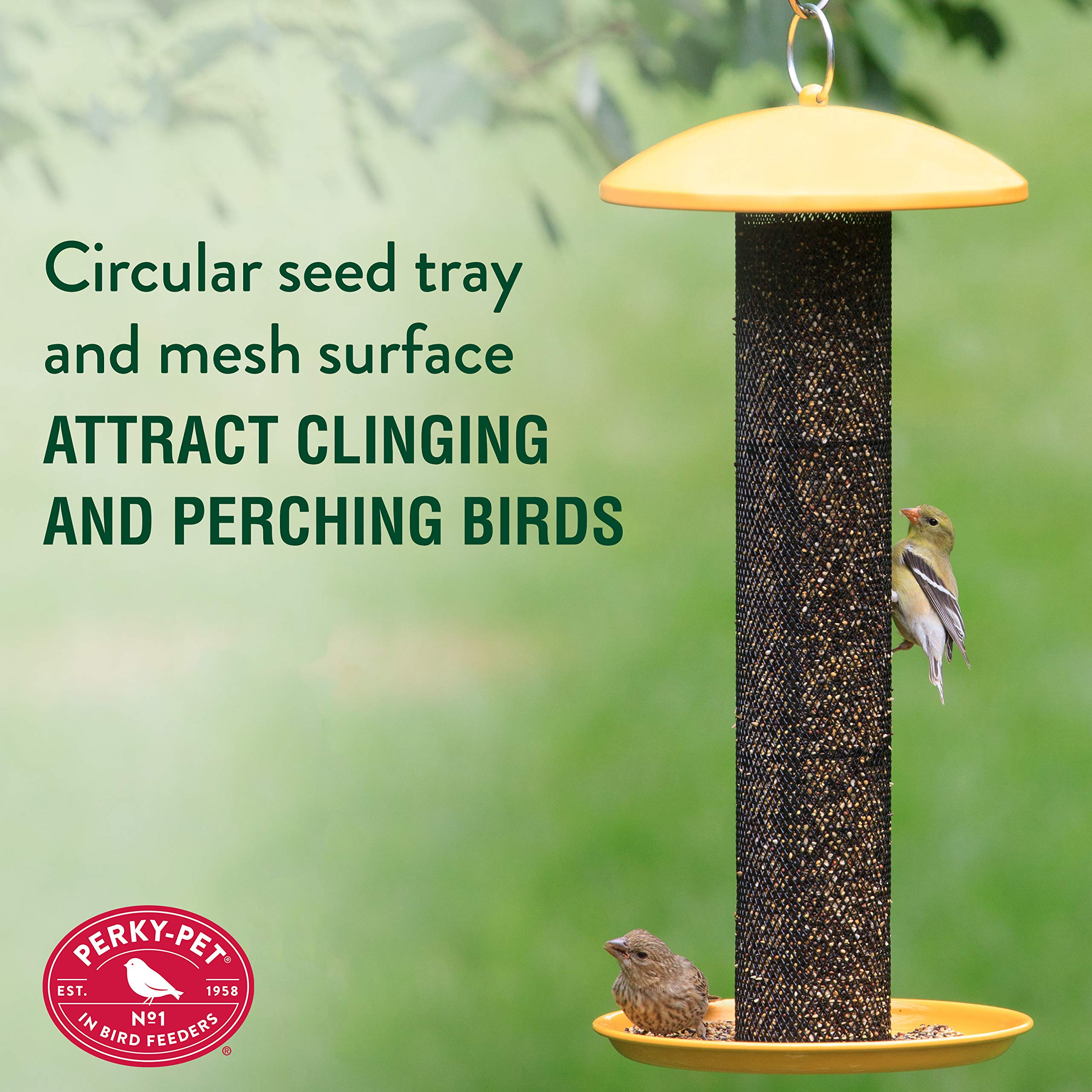 Perky-Pet YSSF00346-2 Straight-Sided Thistle Seed Wire Mesh Tube Finch Bird Feeder