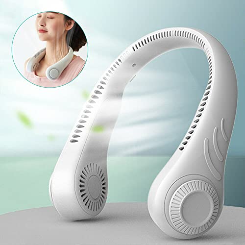 TECKEEN Personal Air Cooler Neck Fan Bladeless USB Rechargeable Hands-Free Fan for Women Men Office
