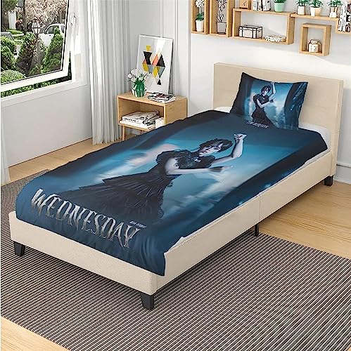 yasedse Wednesday TV Girl Bedding Sets,Ultra Soft Microfiber Microfiber Duvet Cover Set 3 Pieces with 1 Duvet Cover + 2 Pillowcases,Beding Set