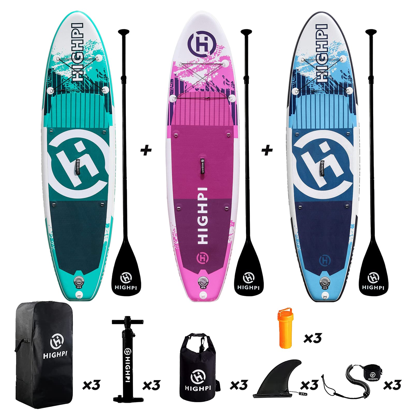 Highpi Inflatable Stand Up Paddle Board, 10'6''x32''x6'' SUP for Youth & Adult, Stable, Versatile, Durable and Lightweight, Suitable for Yoga&Fishing, Accessories Included